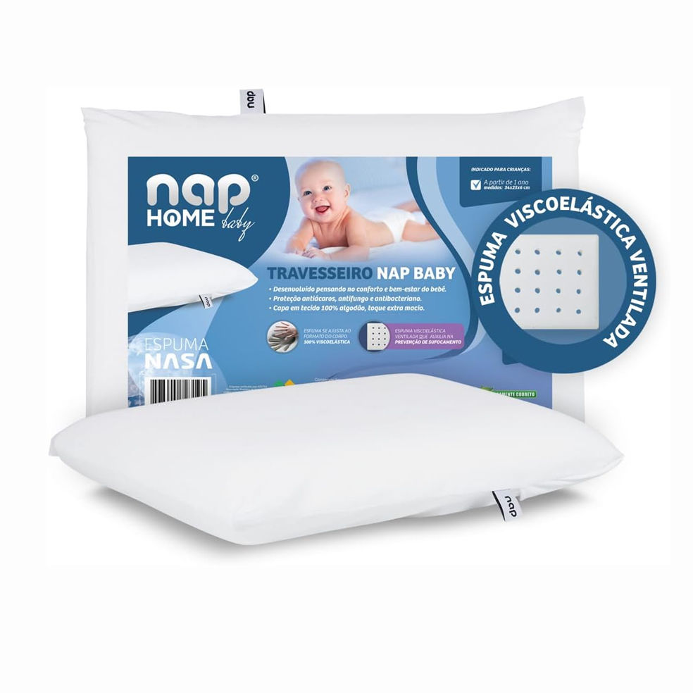 Travesseiro Bebê Nap Hipoalergênico Espuma Nasa