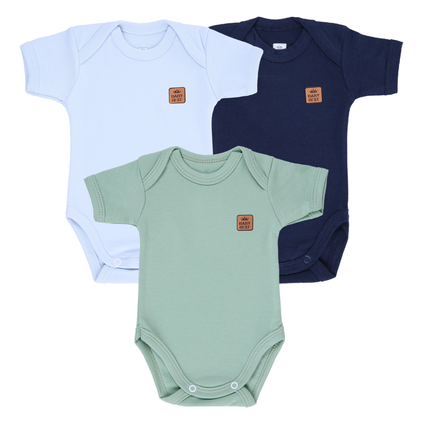 Kit Body Bebê Baby Best Algodão Pima UV50+ - 3 Peças