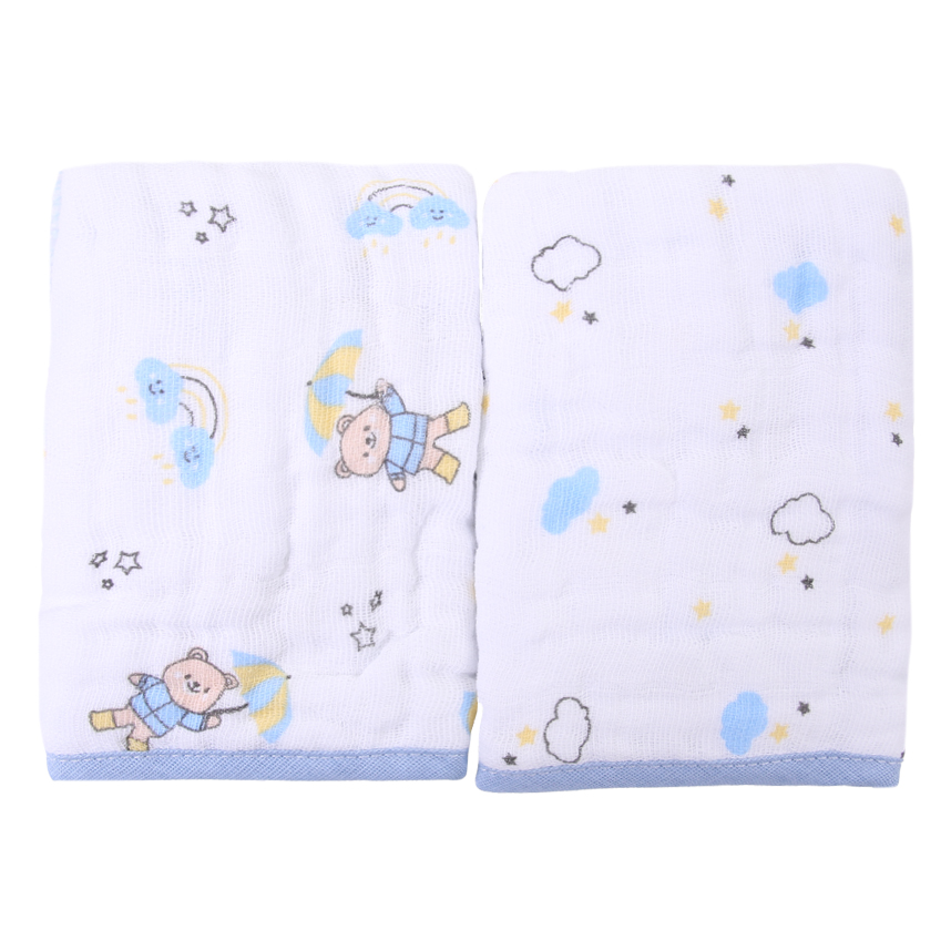 Kit Pano De Boca Din Don Soft Estampa Urso - 2 Unidades