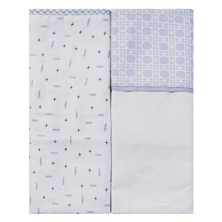 Manta Cueiro Baby Joy Flanelada Flecha Azul 02 Peças