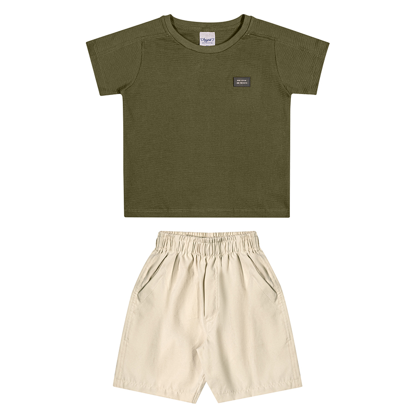Conjunto Infantil Angerô Camiseta Manga Curta E Bermuda