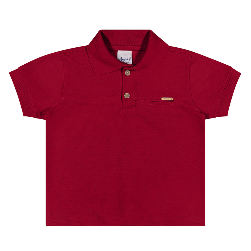 Camiseta Infantil Angerô Manga Curta Gola Polo Piquet