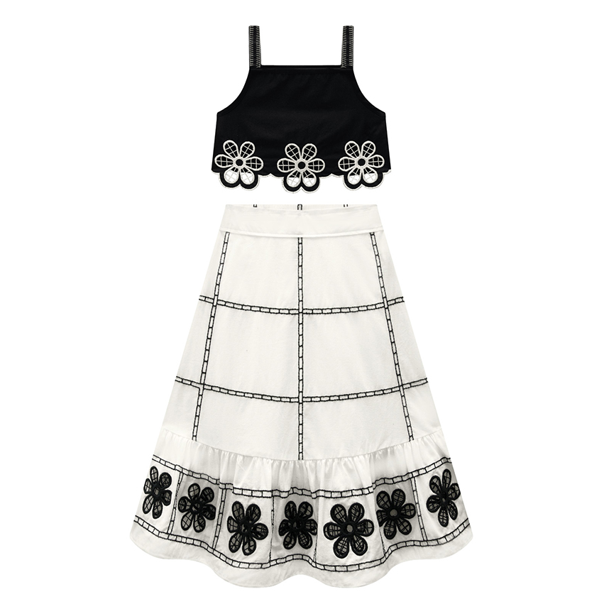 Conjunto Infantil Milon Blusa Cropped E Saia Midi
